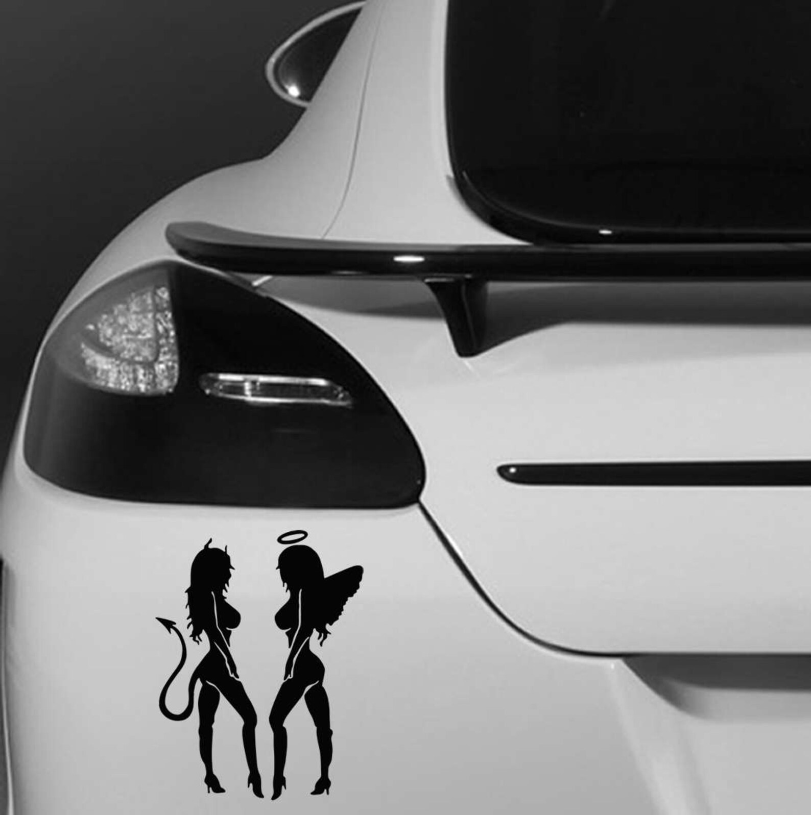 Angel Devil Sexy Lady Car Bumper Vehicle Sticker Funny Etsy Uk