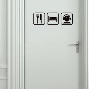 Eat Sleep DJ Door Car Bumper Vehicle Stickers Funny Humour Van Boat ...