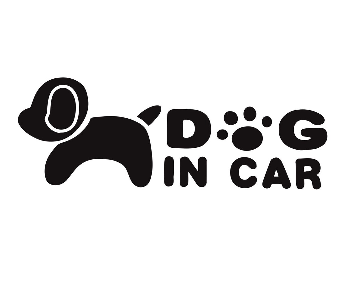 Dog In Car Logo Quote Motto Pet Animal Car Bumper Vehicle | Etsy