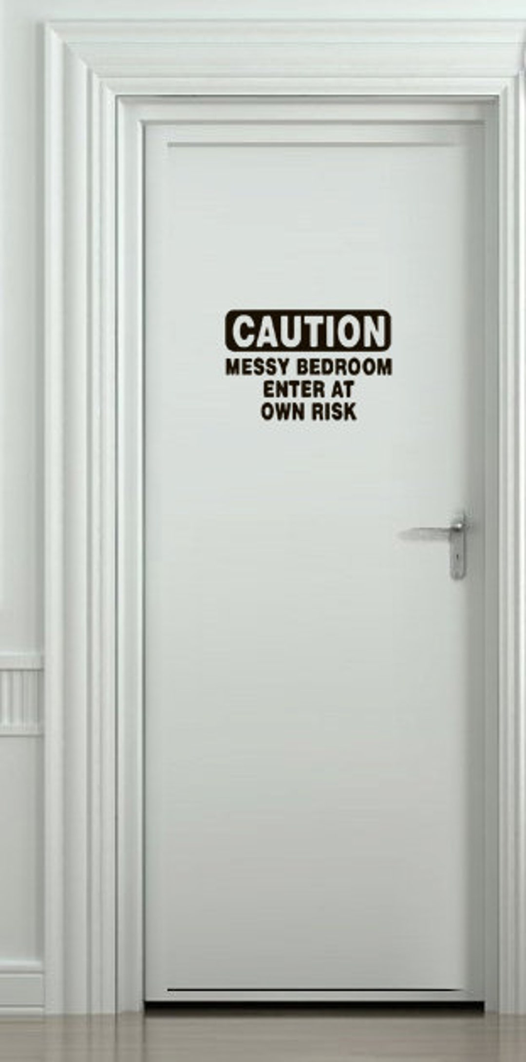 Caution Messy Bedroom Enter at Own Risk Door Car Bumper Vehicle ...