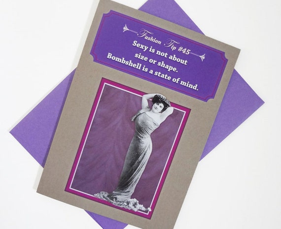 Bombshell Funny Birthday Card For Her Vintage Fashion | Etsy