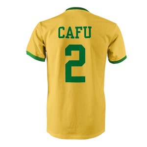 Cafu 2 Brazil Football Ringer T-shirt Yellow/green - Etsy
