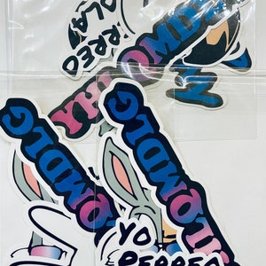 Custom Bahd Bunny Decal 6 Sticker Multicolor Laminated Bundle Pack Size ...