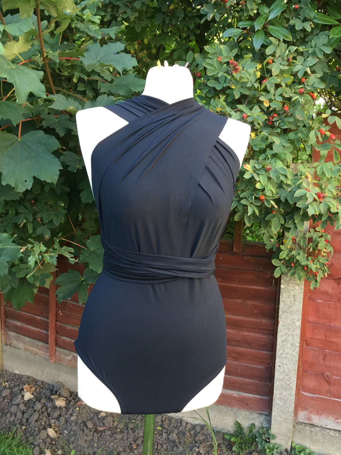 Black Multiway Swimsuit: Convertible One Piece Bathing Suit - Etsy