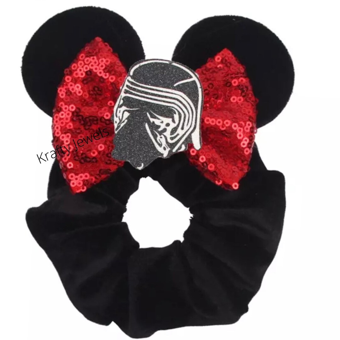 Kylo Ren Mickey Mouse Ears, Minnie Mouse Ears Scrunchies With Sequin ...