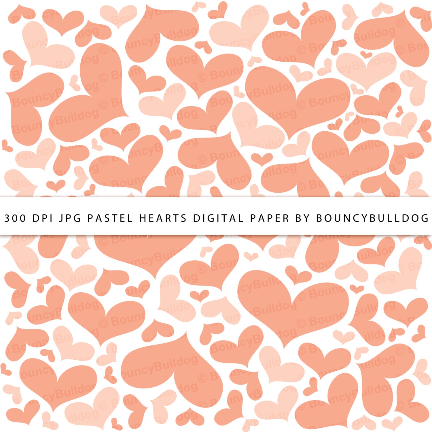 SALE Pastel Rainbow Hearts Digital Paper 1 Downloadable - Etsy