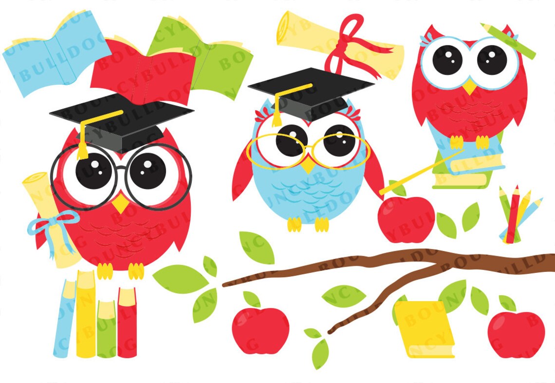 Graduation Owls Clipart Back to School Owls Clipart School Clip Art ...