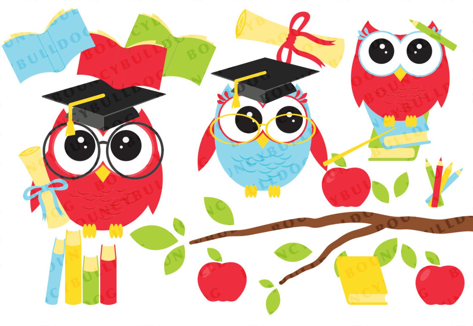 Graduation Owls Clipart Back to School Owls Clipart School Clip Art ...