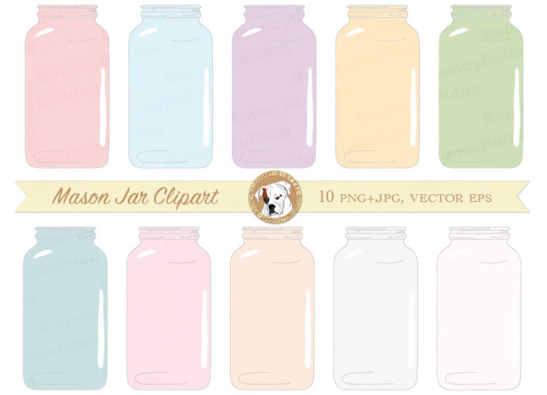 Mason Jar Clipart Vector Mason Jars Clipart Set Eps Transparent ...