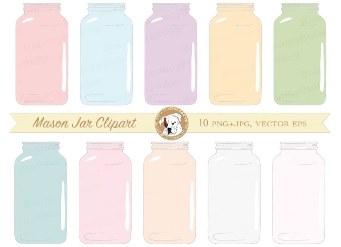 Mason Jar Clipart Vector Mason Jars Clipart Set Eps Transparent ...