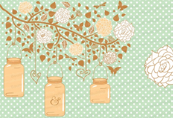 Hanging Mason Jar Clip Art