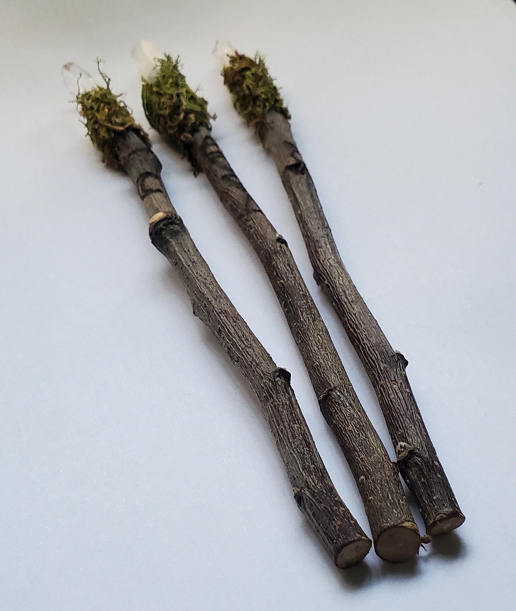 Handmade Crystal Wands: Apple Wood and Smoky or Clear Quartz ...