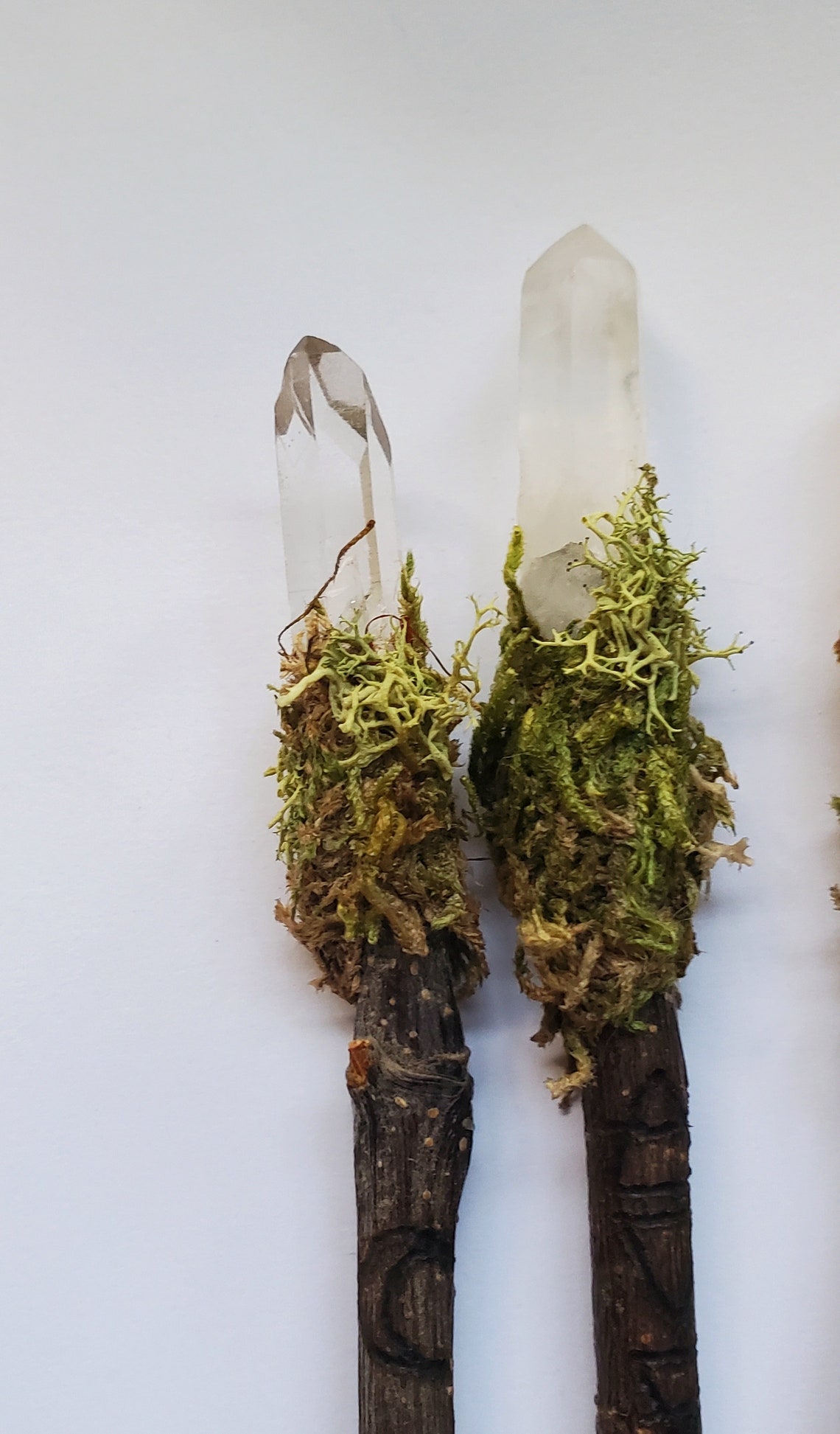 Handmade Crystal Wands: Apple Wood and Smoky or Clear Quartz ...