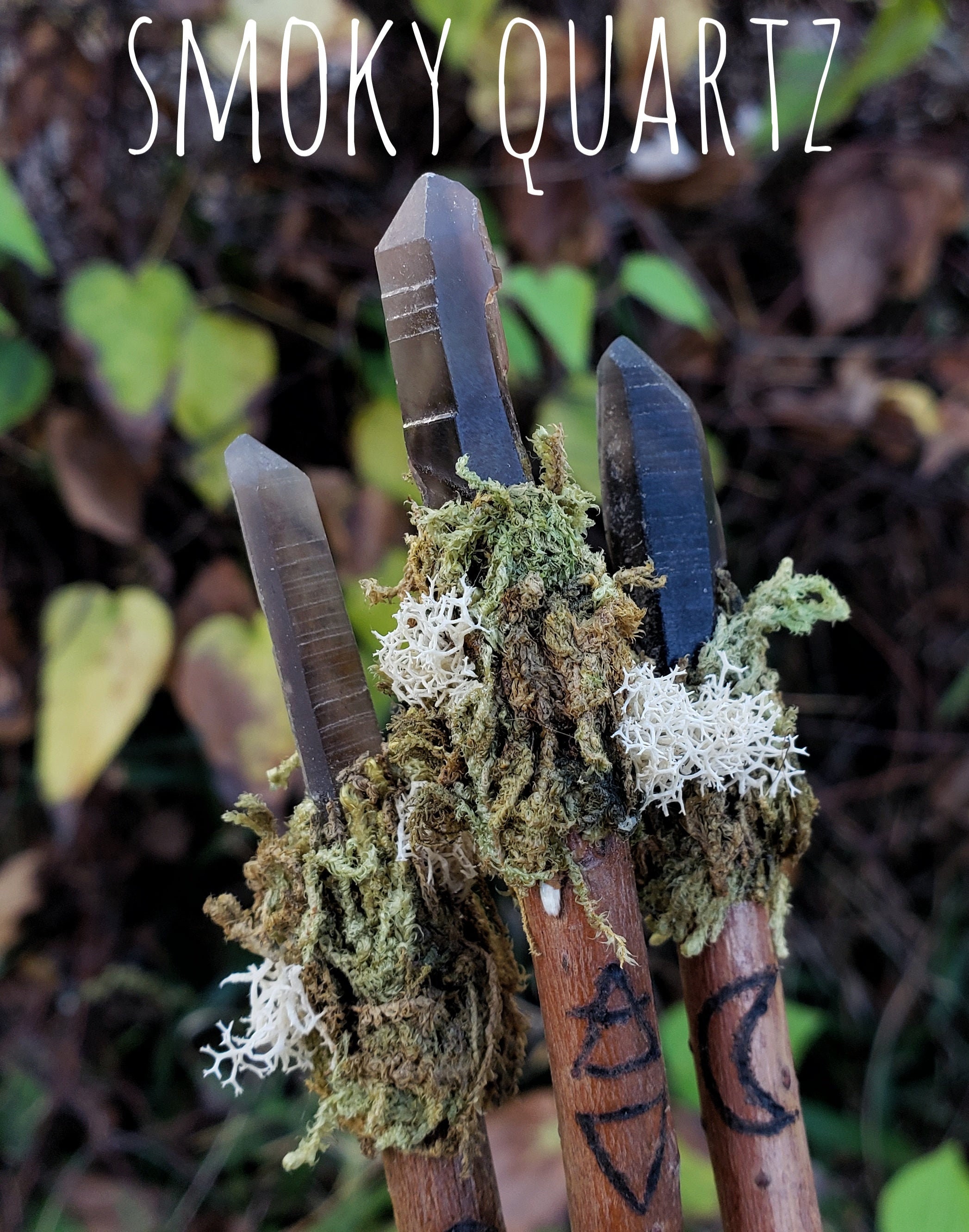 Handmade Crystal Wands: Apple Wood and Smoky or Clear Quartz ...