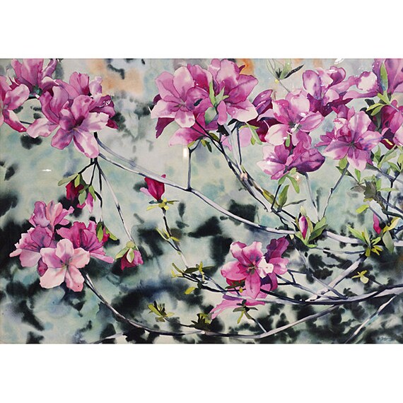 William Garbe “Flowering Tree” Watercolor 1977 by AcanthusAntiques ...