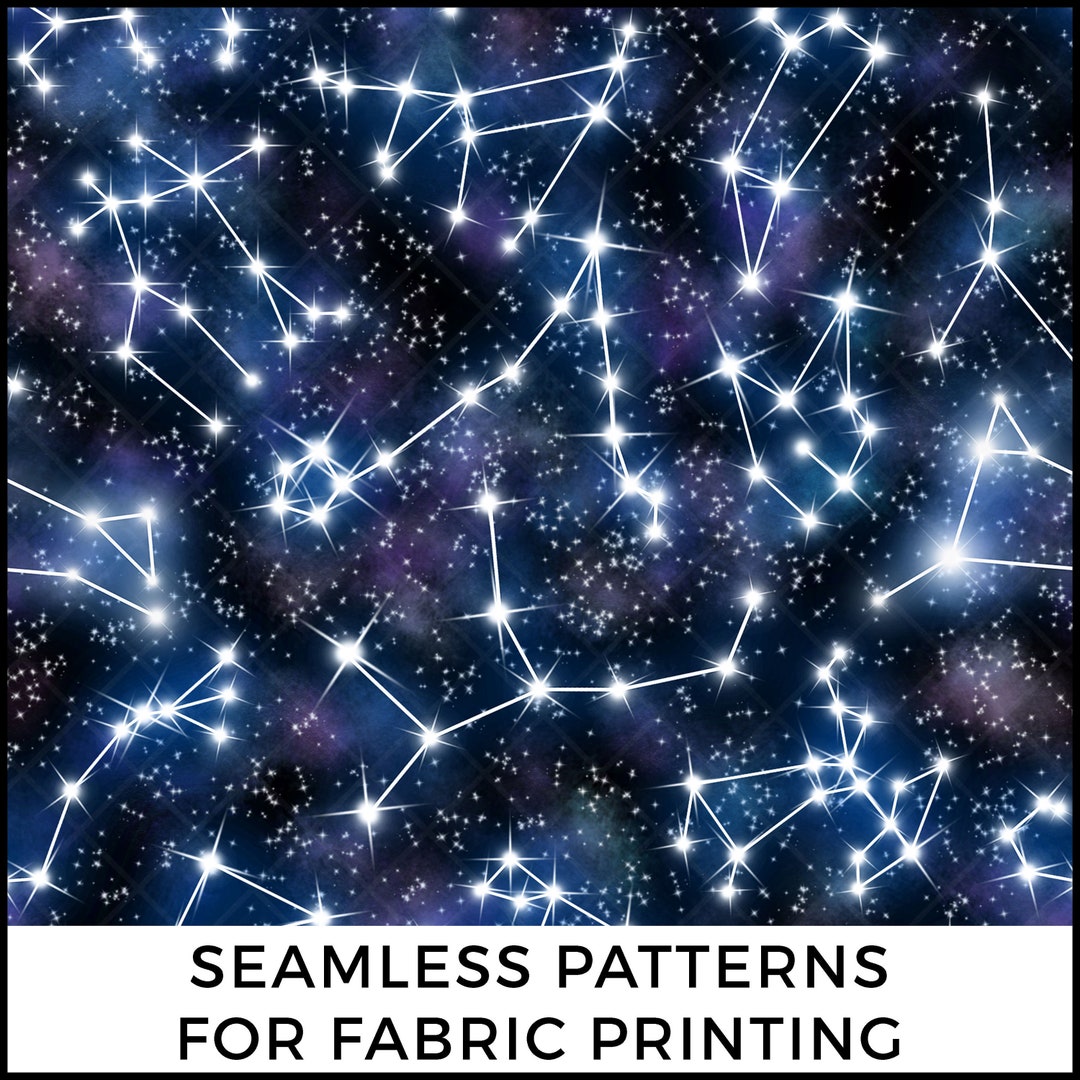 Seamless Pattern Zodiac Constellations Galaxy Design Perfect for Fabric ...