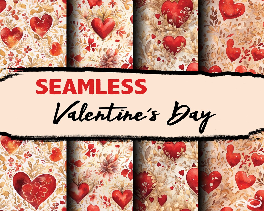 Hearts Digital Paper Pack: Seamless Pattern for Scrapbooking ...