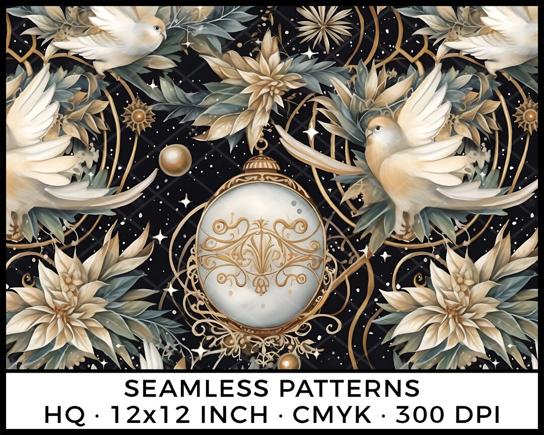 Christmas Ornaments Repeat Pattern, Commercial Use | Seamless Pattern ...