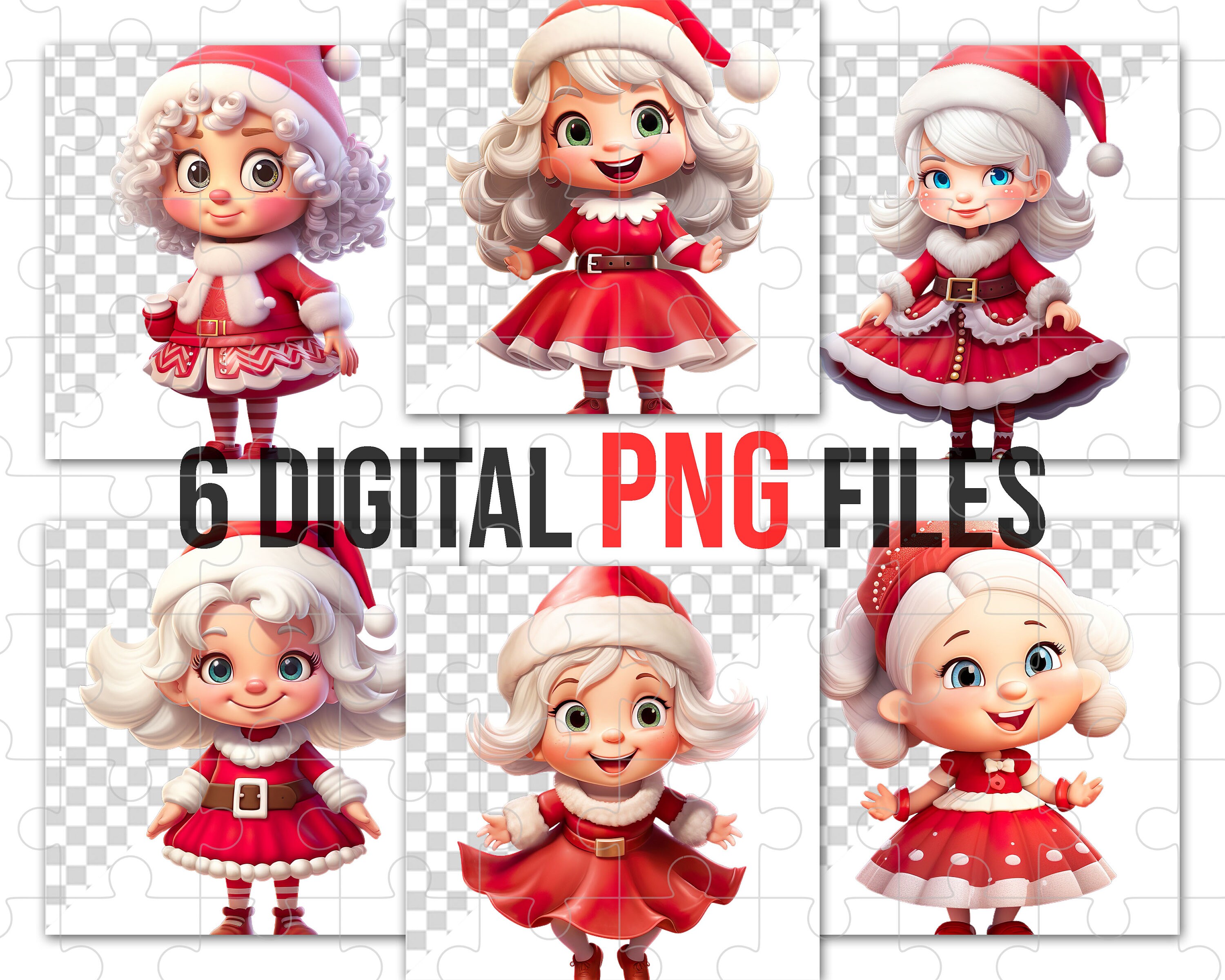 Mrs. Claus PNG Clipart - 6 Transparent Digital Clipart for Commercial ...