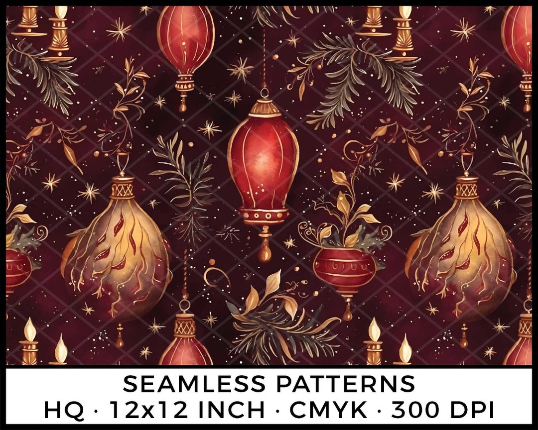 Red Christmas Ball Seamless Pattern - Digital Sublimation File ...