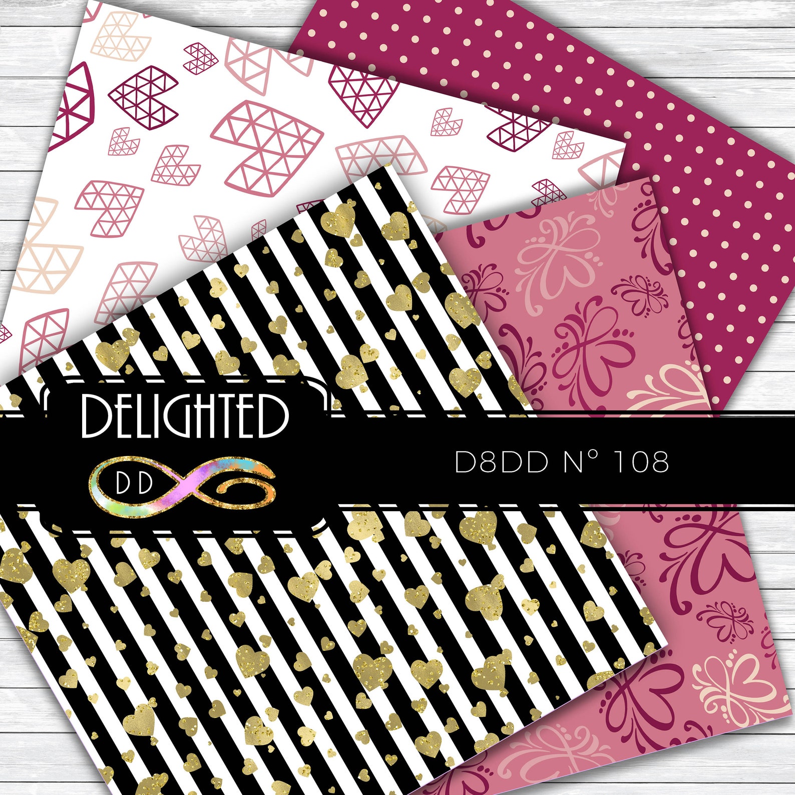 Valentine Digital Paper amour coeur Saint Valentin romantique - Etsy Canada