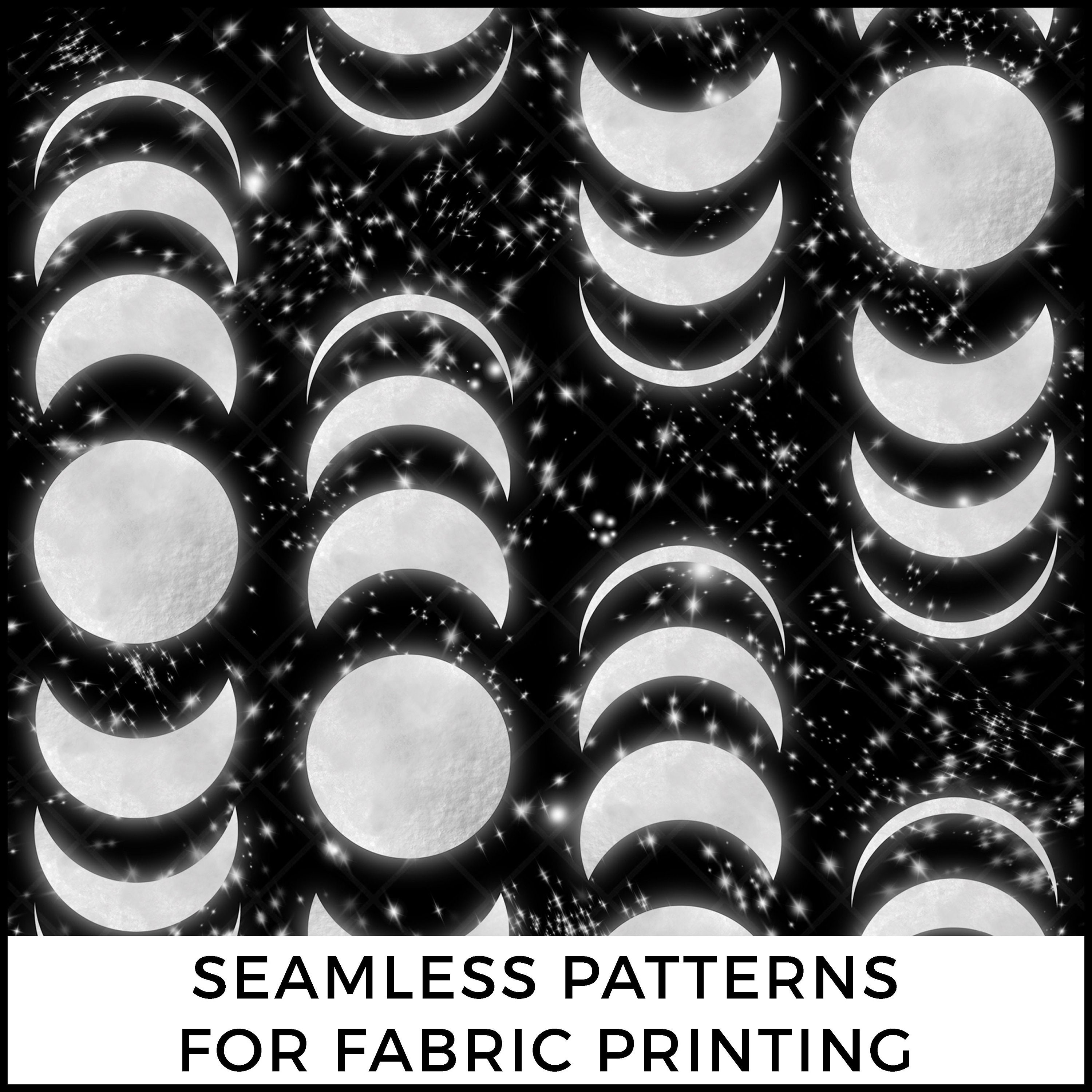 Moon Phases Seamless Pattern Design Perfect for Fabric | Etsy