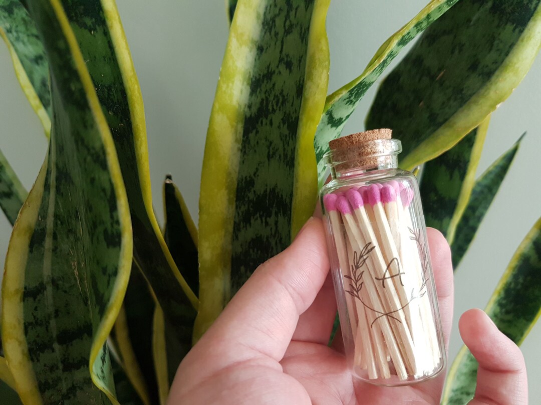 Set of 3 Pastel Pink Tip Matches in Glass Jar / the Perfect Match ...