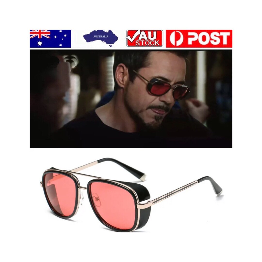 Quality Tony Stark Superhero Replica Sunglasses Red Lenses - Etsy