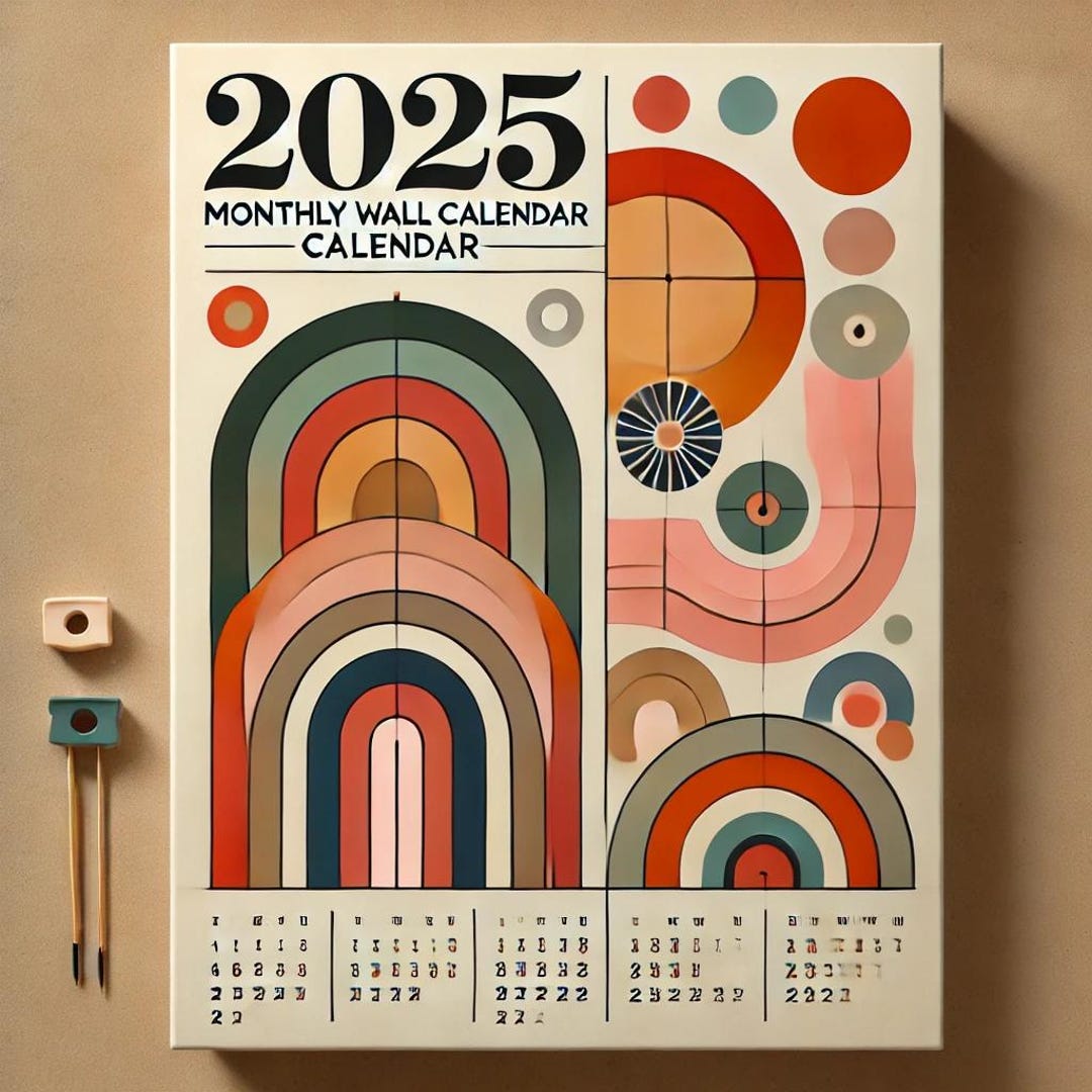 2025 Minimalist Monthly Printable Calendar Aesthetic Multicolor Planner ...