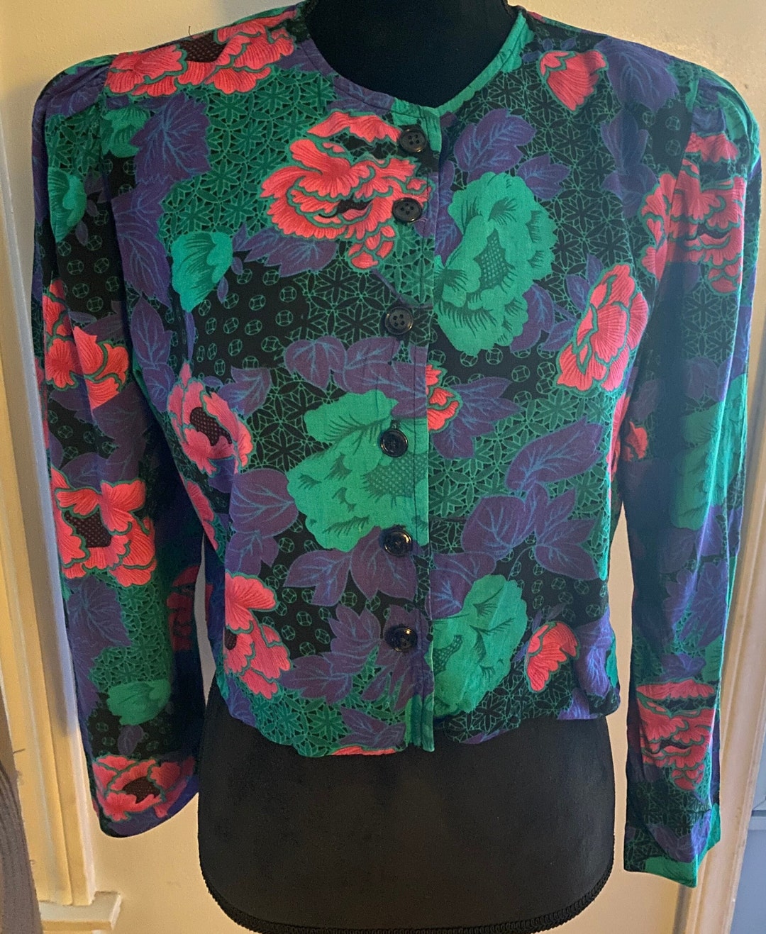 Vintage Jessica Howard by Mitchell Rodbell Button Front Long Sleeved ...