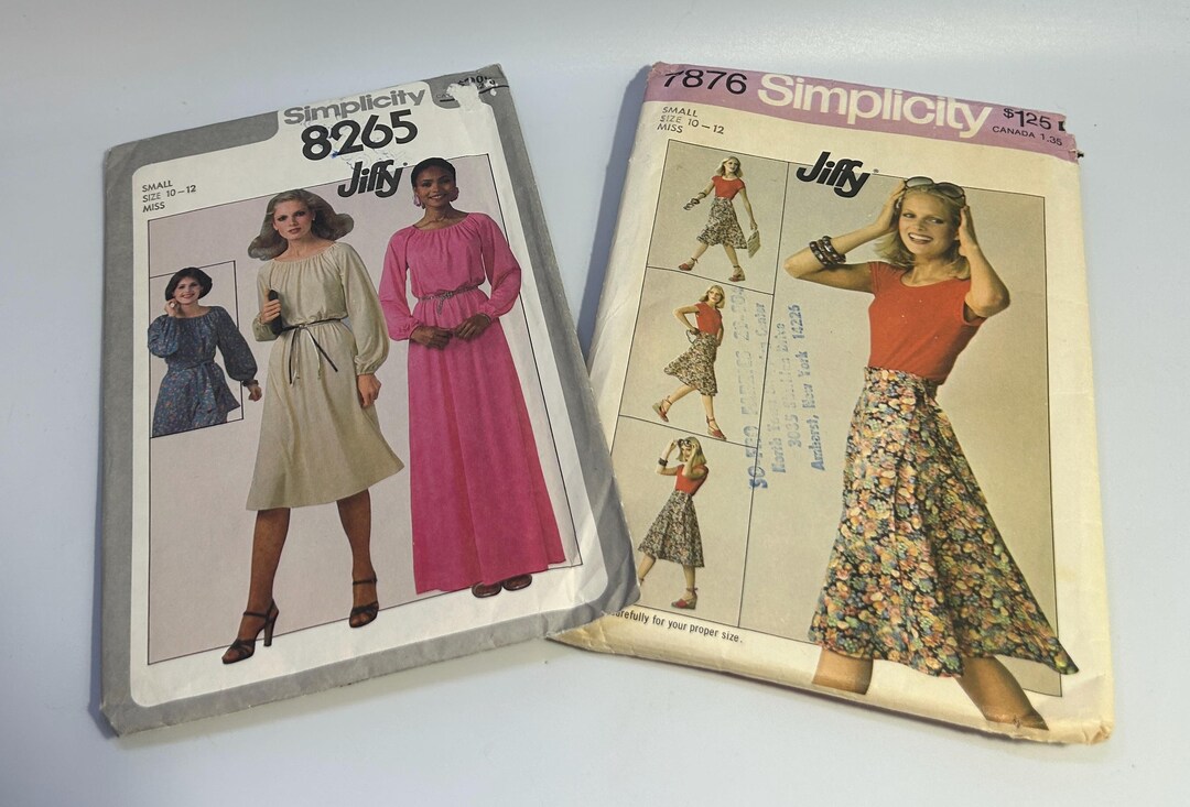 Vintage Simplicity Sewing Patterns Set of 2 #7876 Skirt/#8265 Dress ...