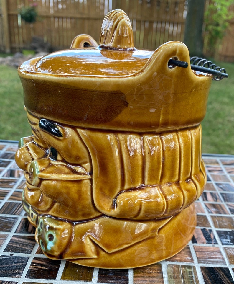 Vintage Colonial Man Head Ceramic Coil Metal Handle Teapot - Etsy