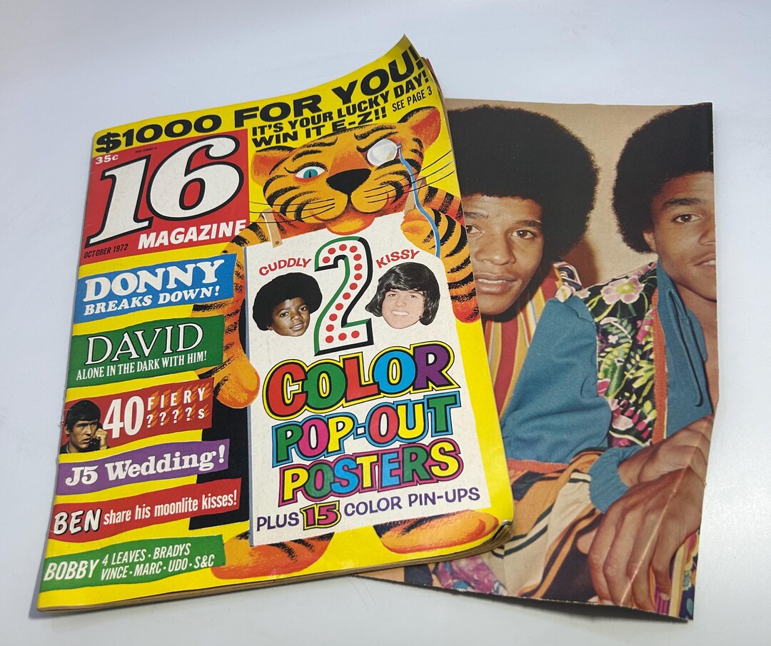 Vintage 16 Magazine October 1972 With Poster Jackson 5 Donny Osmond - Etsy