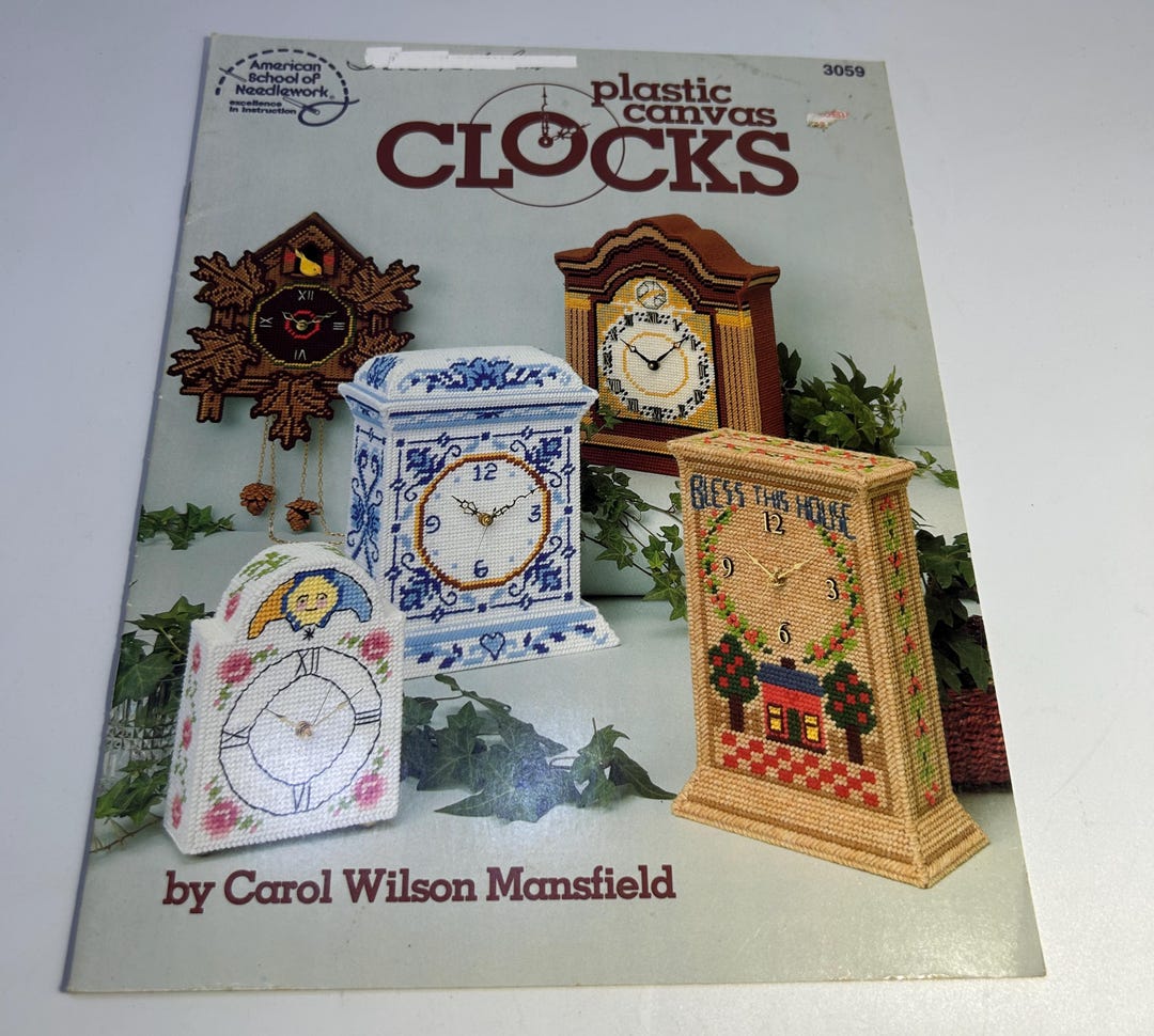 Vintage Plastic Canvas Clocks Projects Pattern Instruction Booklet 1989 ...