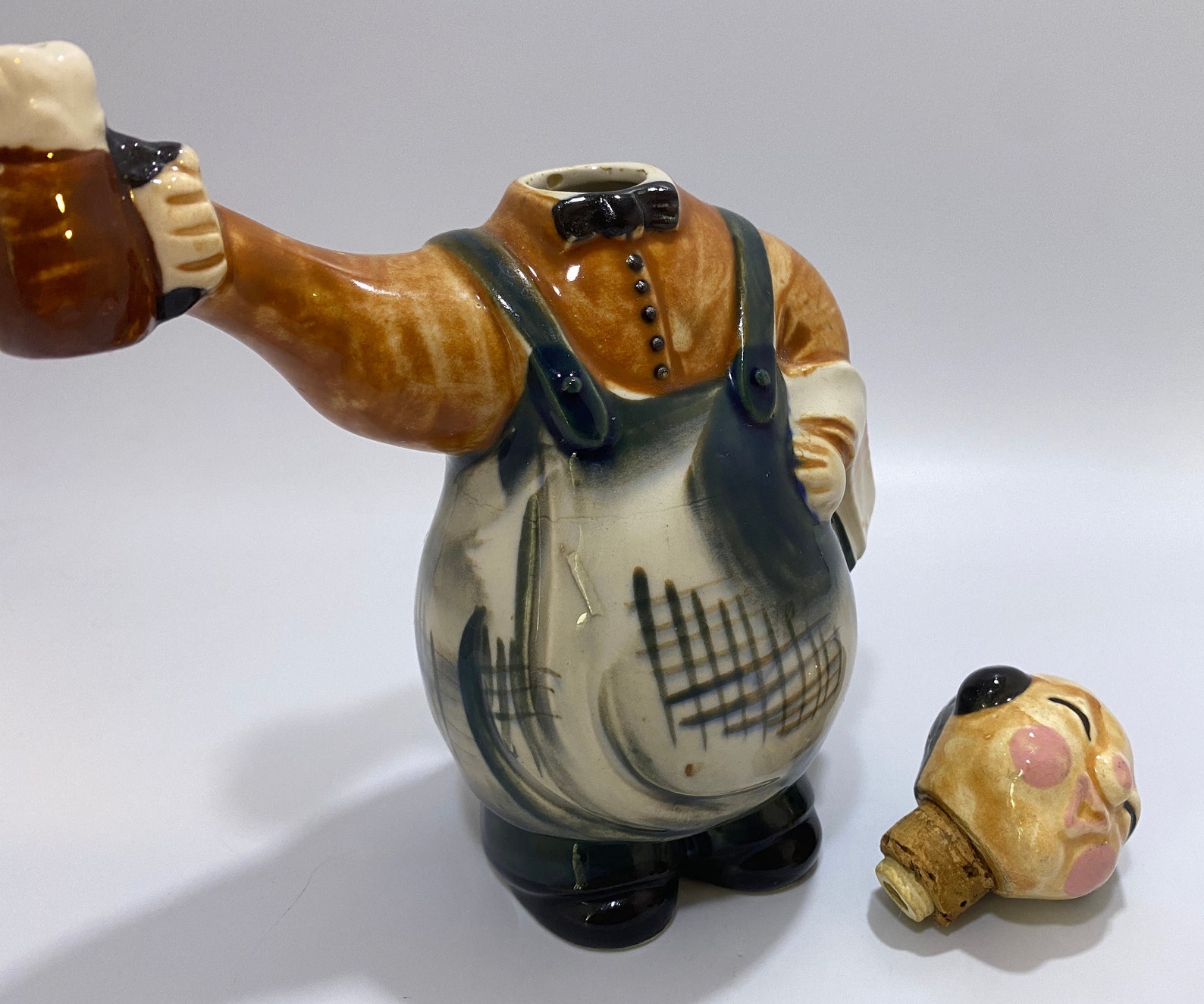 Vintage Ceramic Bartender Decanter and 4 Ceramic Barrel Shot - Etsy