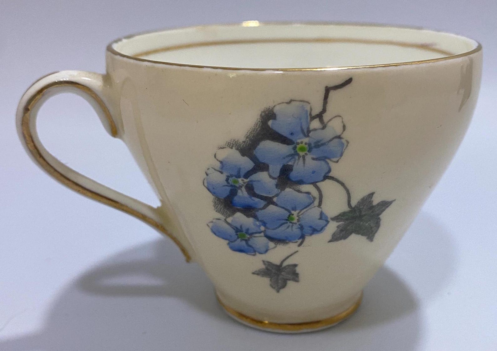 Vintage Foley Bone China Blue Flower Design Teacup and Saucer Set - Etsy
