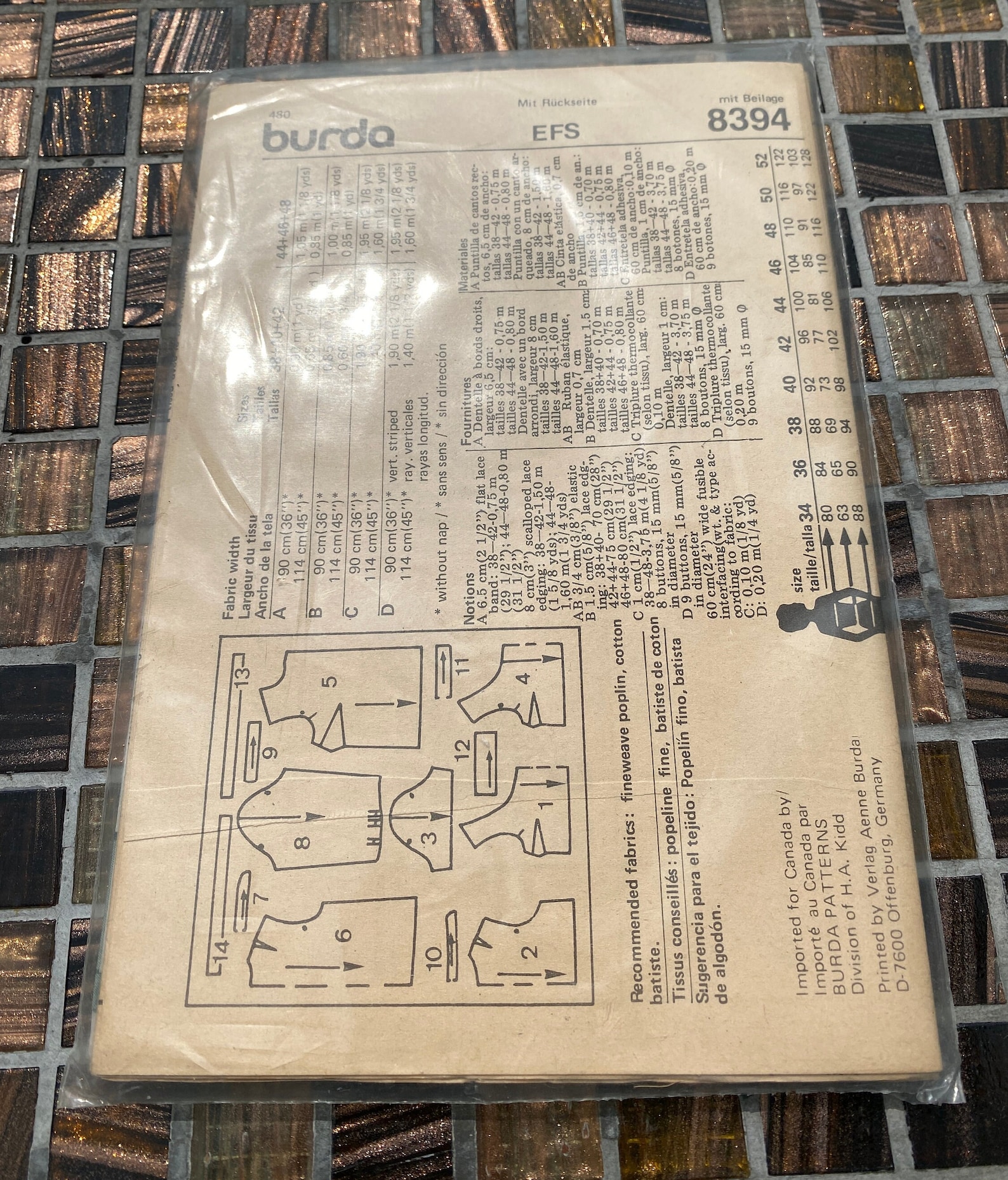 Vintage Burda Sewing Pattern 8394 Size Misses 12-40 Long and - Etsy