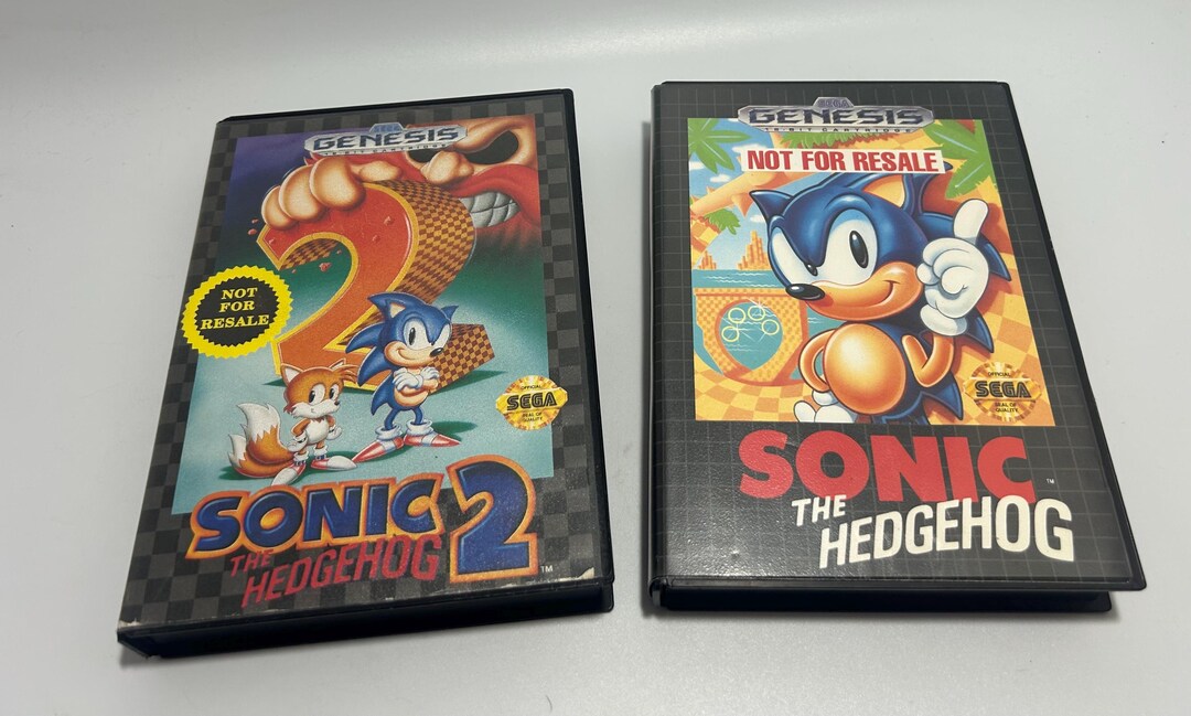 Vintage Gensis Games Sonic the Hedgehog 1 & 2 Completes With Cases ...