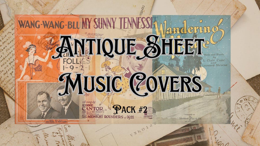 Antique Sheet Music Covers: 1900s Ephemera Set (digital Download) - Etsy