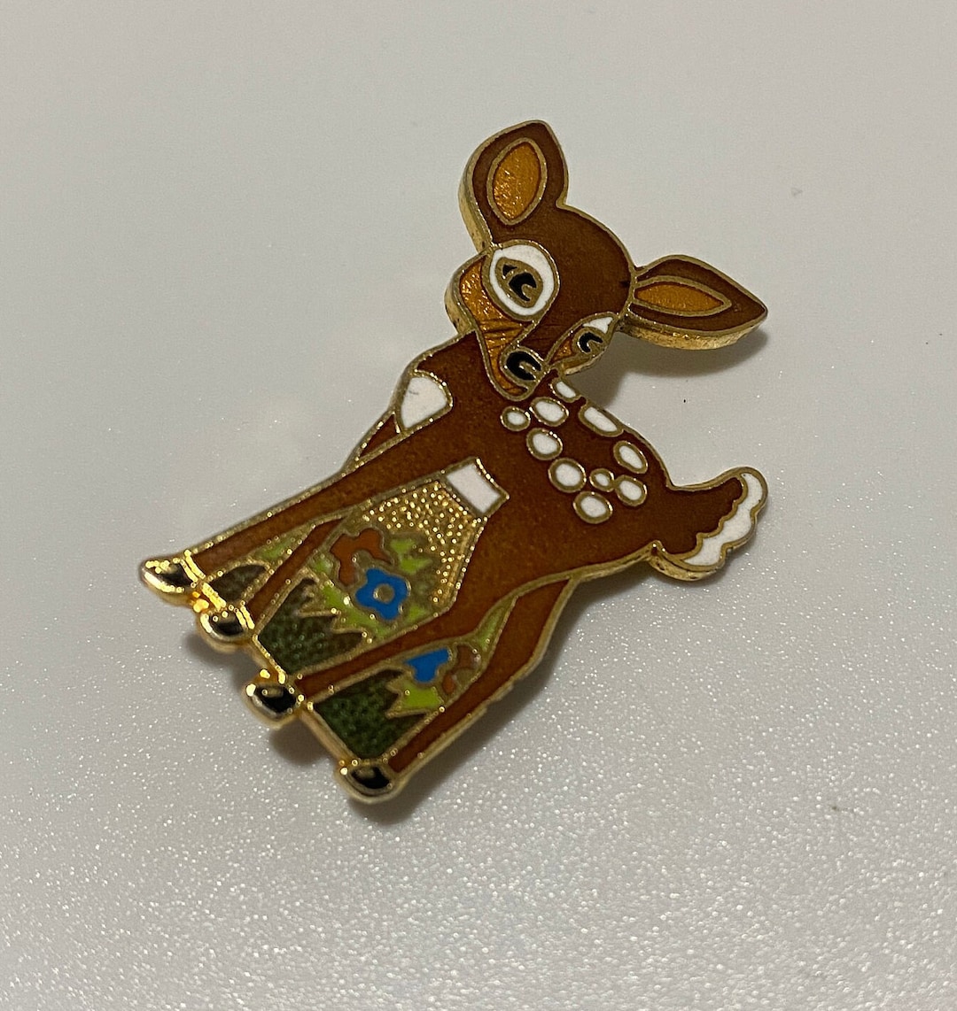 Vintage Aviva Taiwan Enamel Deer Pin 70s - Etsy