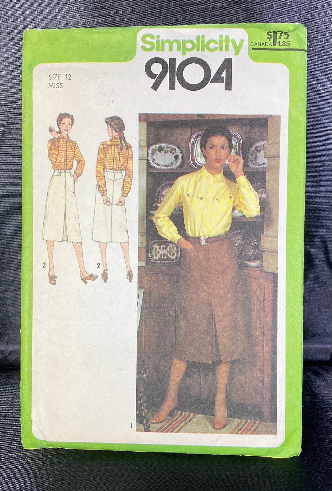 Vintage Simplicity Sewing Pattern 9104 Size 12 Misses Shirt and Skirt ...