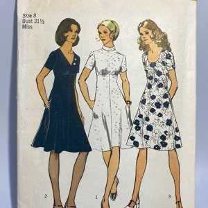 Vintage Simplicity Sewing Pattern 9913 Size 8 Bust 31 1/2 Misses Dress ...