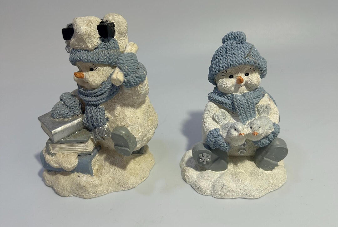 Vintage Snow Buddies Figurines '2nd Day of Christmas' & 'graduation ...