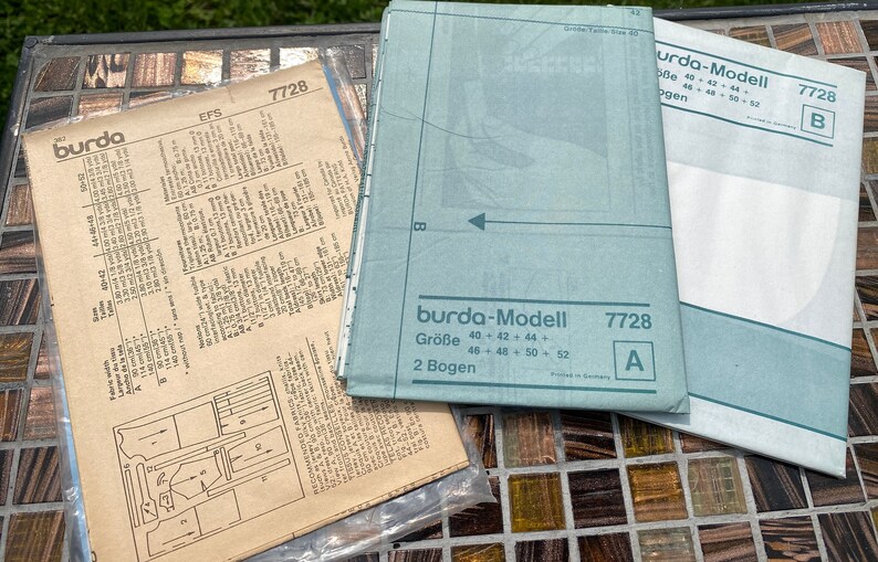 Vintage Burda Sewing Pattern 7728 Size Misses 14-44 Dress or - Etsy