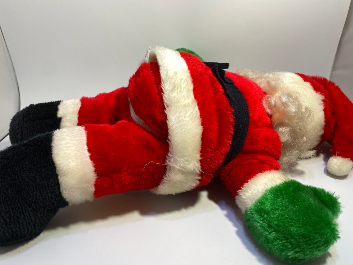 Vintage Santa Doll Plush Hand Press Musical With Light up - Etsy