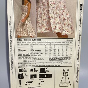 Vintage Simplicity Sewing Pattern 8387 Size N 10,12,14 Misses Sundress ...