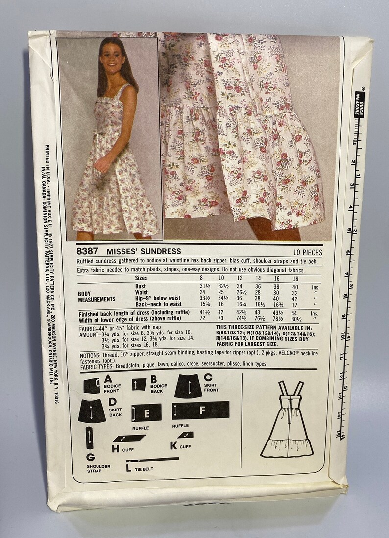 Vintage Simplicity Sewing Pattern 8387 Size N 101214 - Etsy