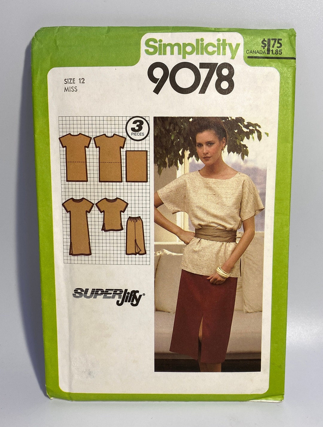 Vintage Simplicity Sewing Pattern 9078 Size 12 Misses Super Jiffy ...