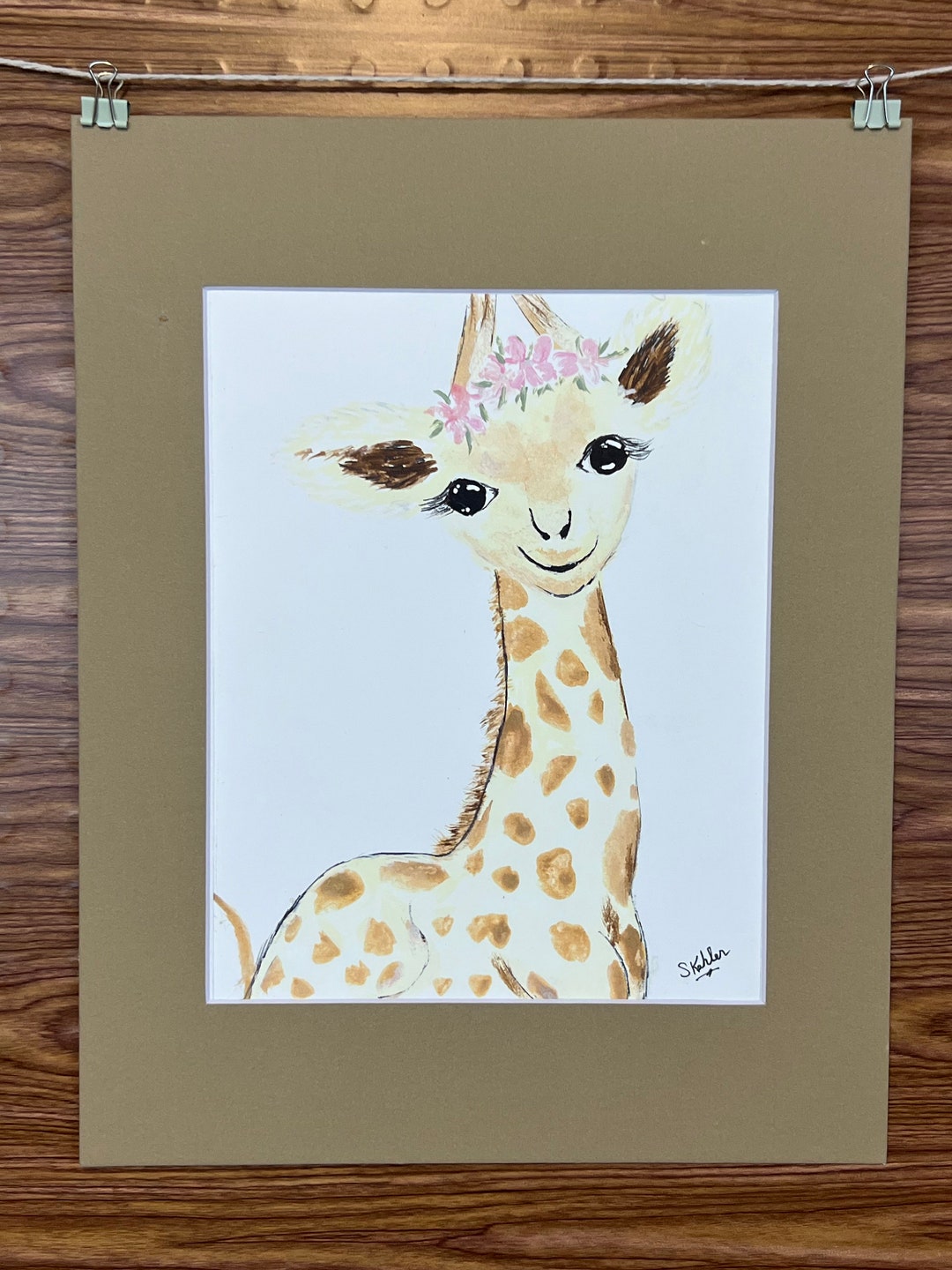 Baby Giraffe Watercolor Painting - Etsy