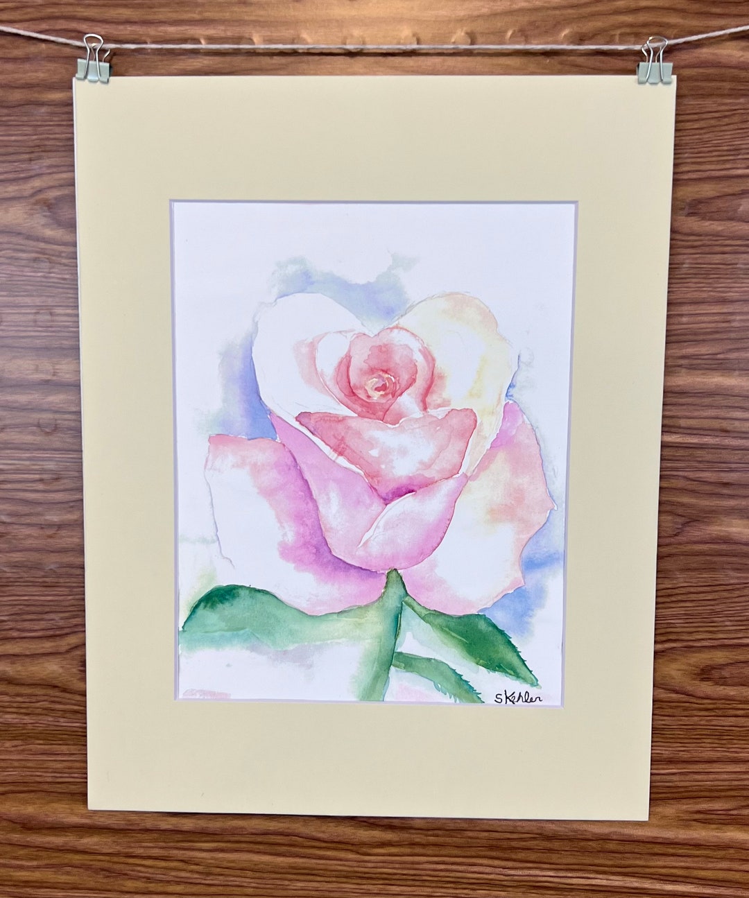 Soft Pink Rose Watercolor Painting - Etsy